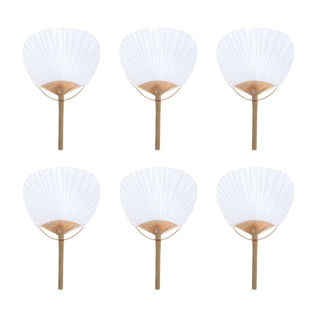 Giaone 6 Pieces Blank Fan DIY Fan Suitable for Summer Handheld Fan Moon ...
