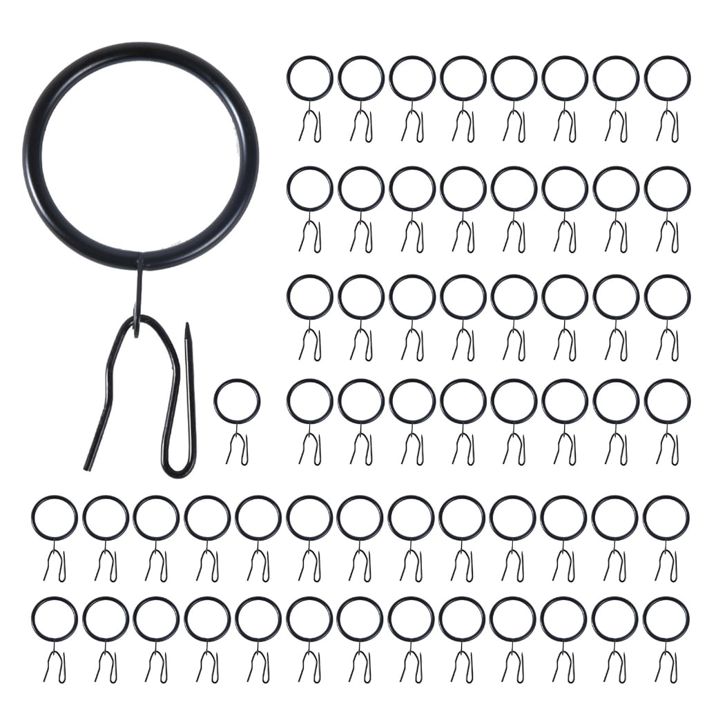 Giaone 60Pieces Metal Curtain Rings and Pin Hooks Long Time Use for ...