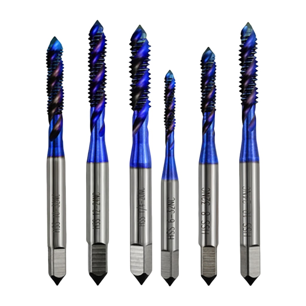 Giaone 6Pcs Screw Tap Drill Bit Set Spirals Tap Metal Wood Combination ...