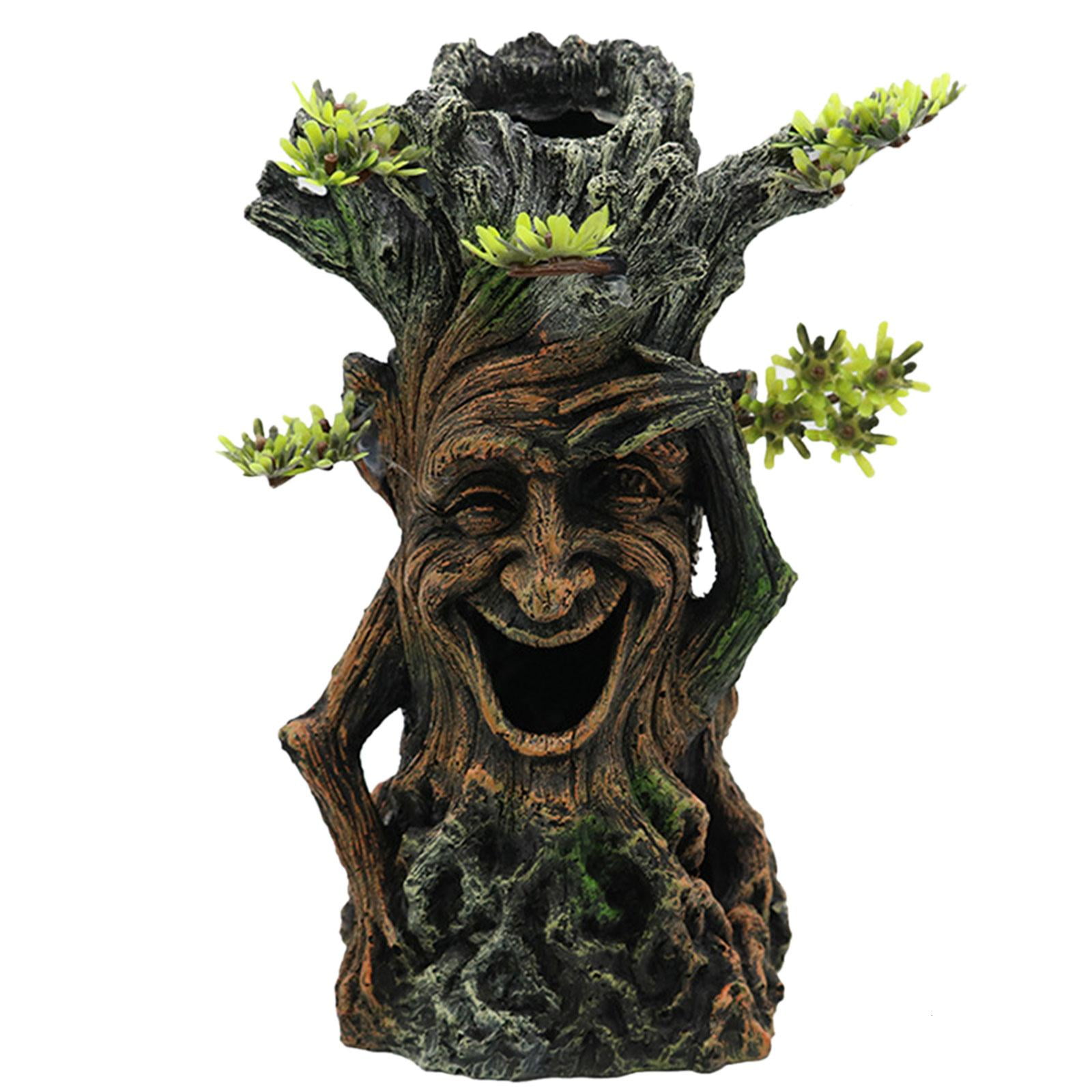 Giaone Aquarium Resin Decoration Tree Face Trunk Roots Hideout Cave for ...