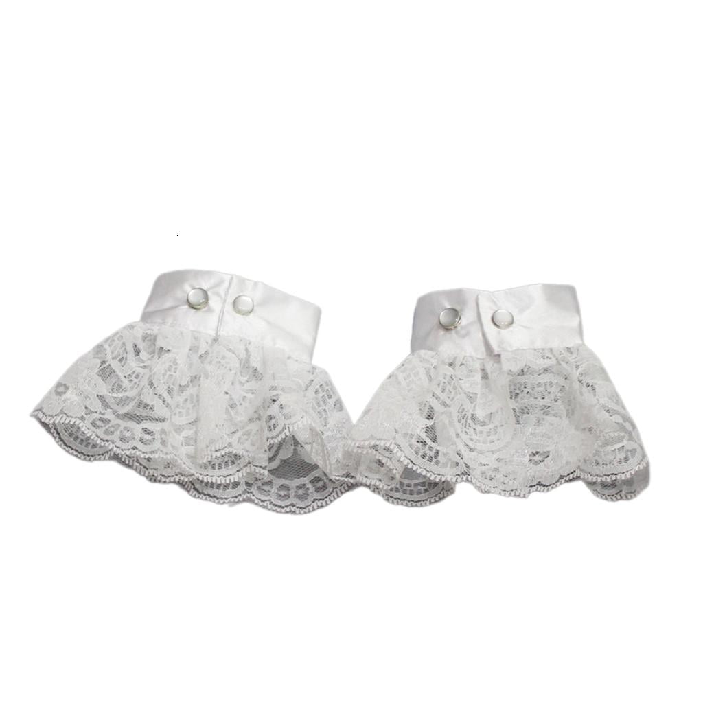 Giaone Aulic Women Jabots Collar Wrist Cuffs Ruffle Collar with Self ...