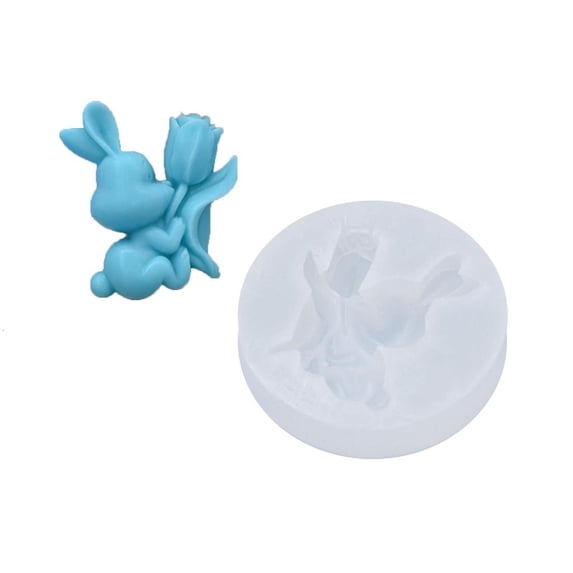 Giaone Bear Rabbit Flower Mold Fondant Cake Decorating Silicone Mold ...