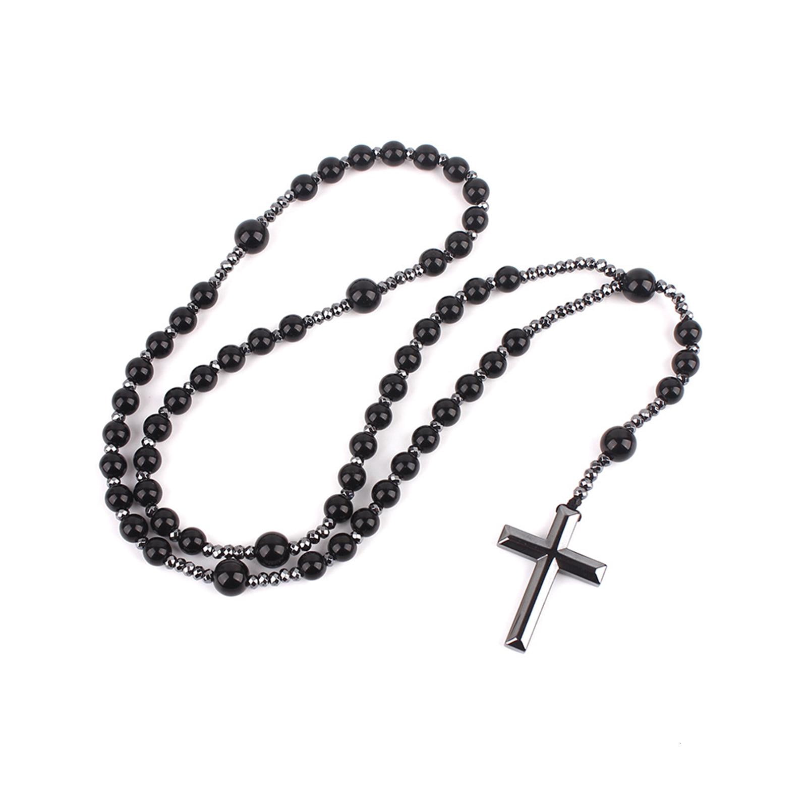 Giaone Blessing Rosary Prayer Necklace Long Chain for Cross Pendant ...