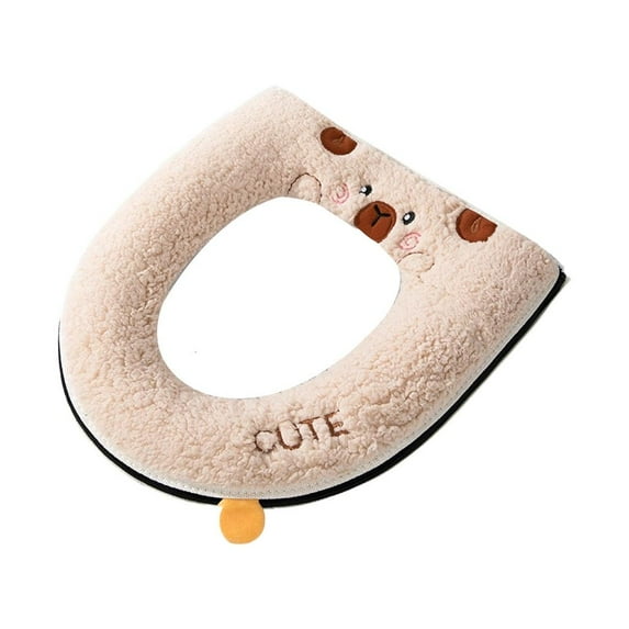 Giaone Cartoon Bear Theme Toilet Seat Cushion Plush Toilet Seat Pad For ...