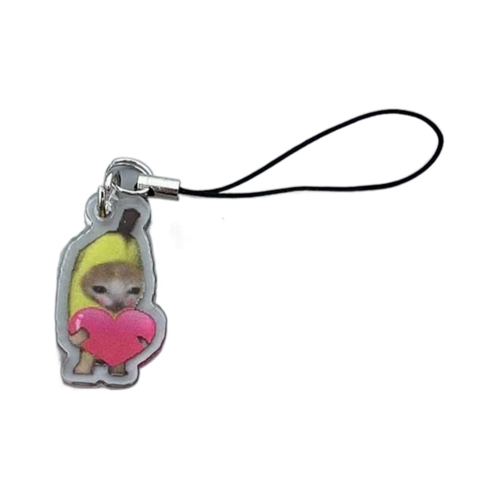 Giaone Cartoon Charm Keychain Unique Design Banana Cat Charm Phone ...