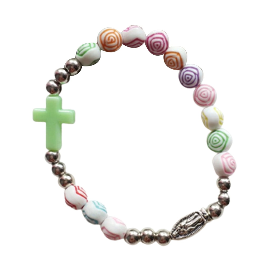 Giaone Catholic Cross Finger Chain Mini Rosary Baptism Rosaries ...