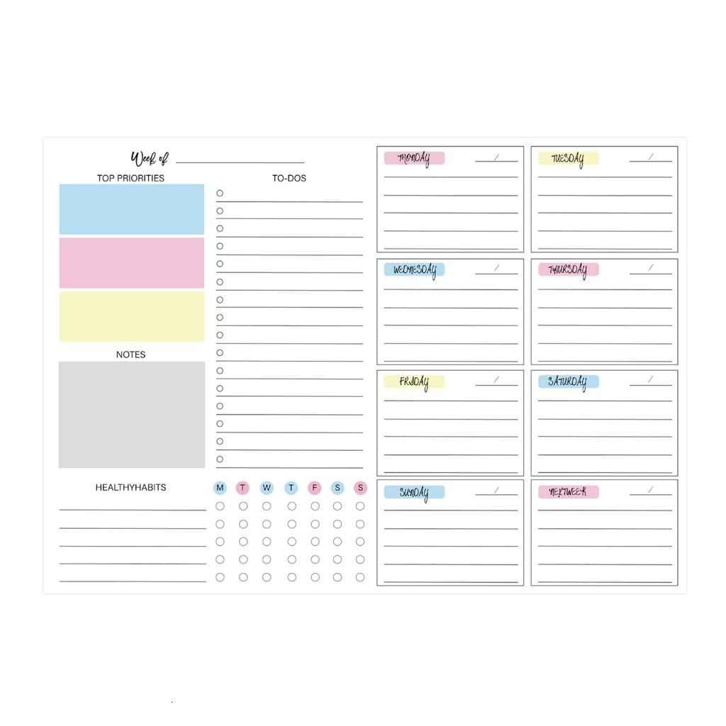Giaone Color Coded Productivity Planners 52Sheet For Efficient Time ...