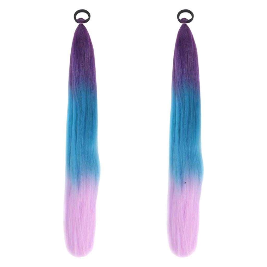 Giaone Colorful Braid High Ponytail Synthetic Hairpiece Comfort for ...