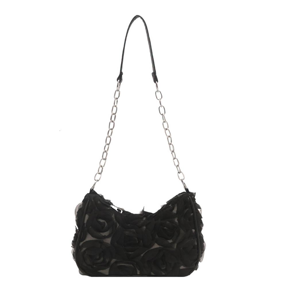 Giaone Contemporary PU Armpit Purse Floral Lace Detailing Compact Event ...
