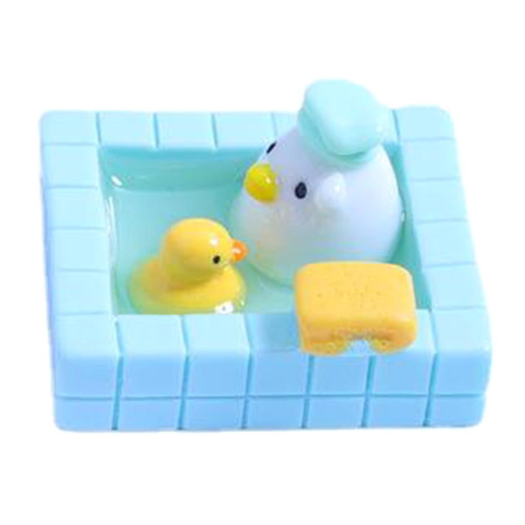 Giaone Cute Resin Duck Sculpture Bathing Duck Figurines Unique Addition ...