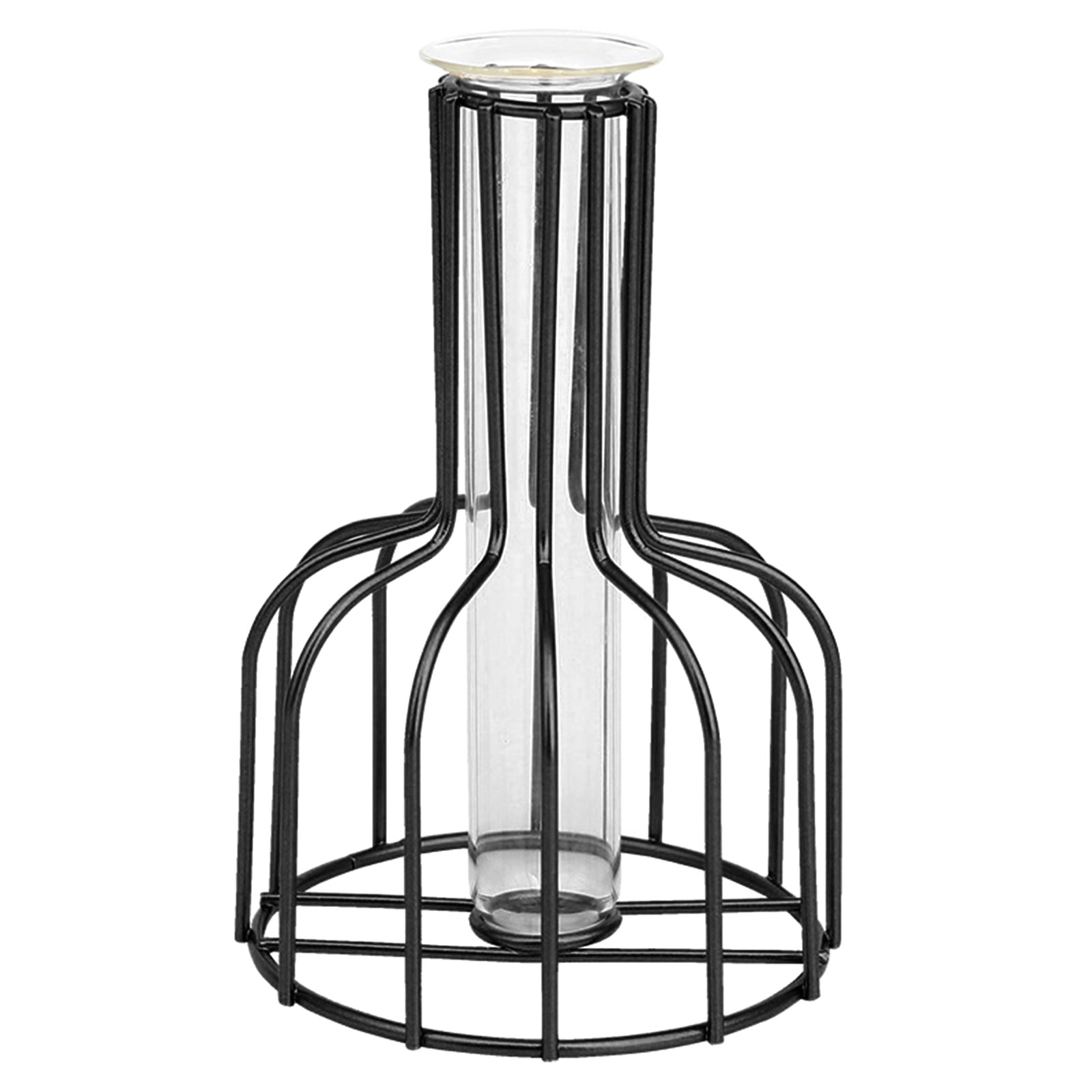 Giaone Desktop Glass Planter Flower Vase with Metal Holder Desktop ...