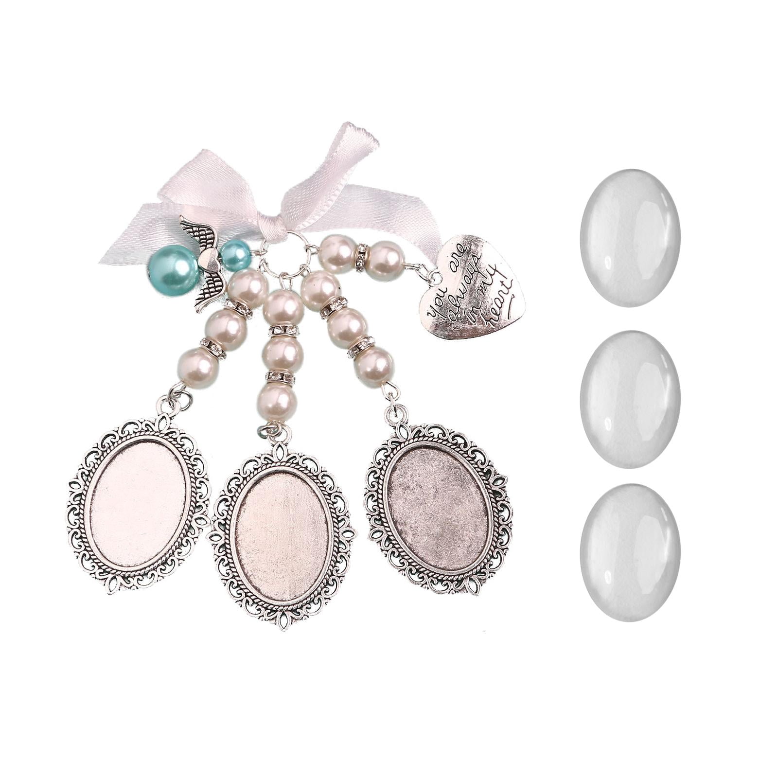 Giaone Diy Brooch Wedding Three Lace Frame Oval Glass Cabochon Photo ...