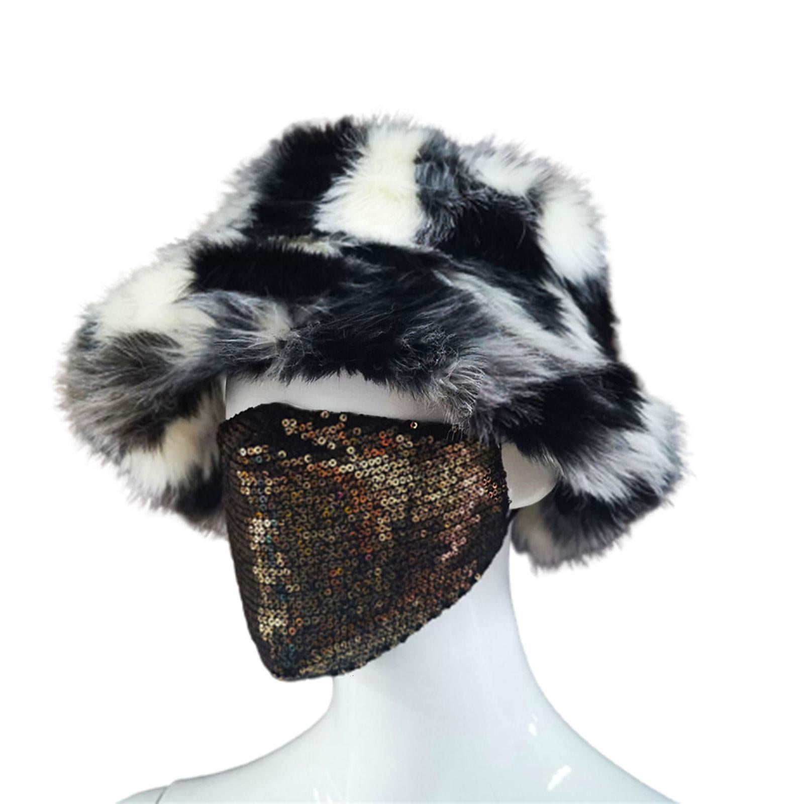 Giaone Elegant Faux Fur Fabric Fisherman Cap Winter Basin Hat Windproof ...