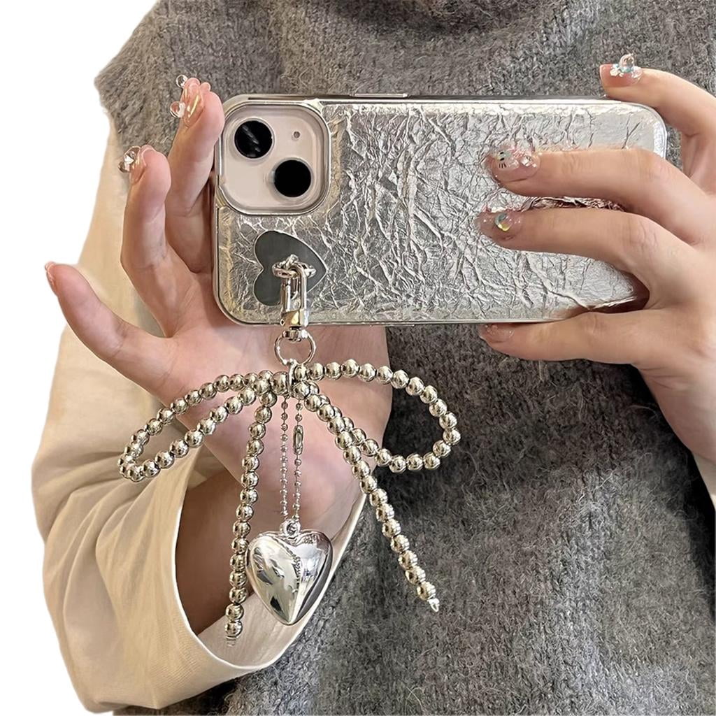 Giaone Fashion Bead Bowknot Heart Keychain Decorations Keyring Hanging ...