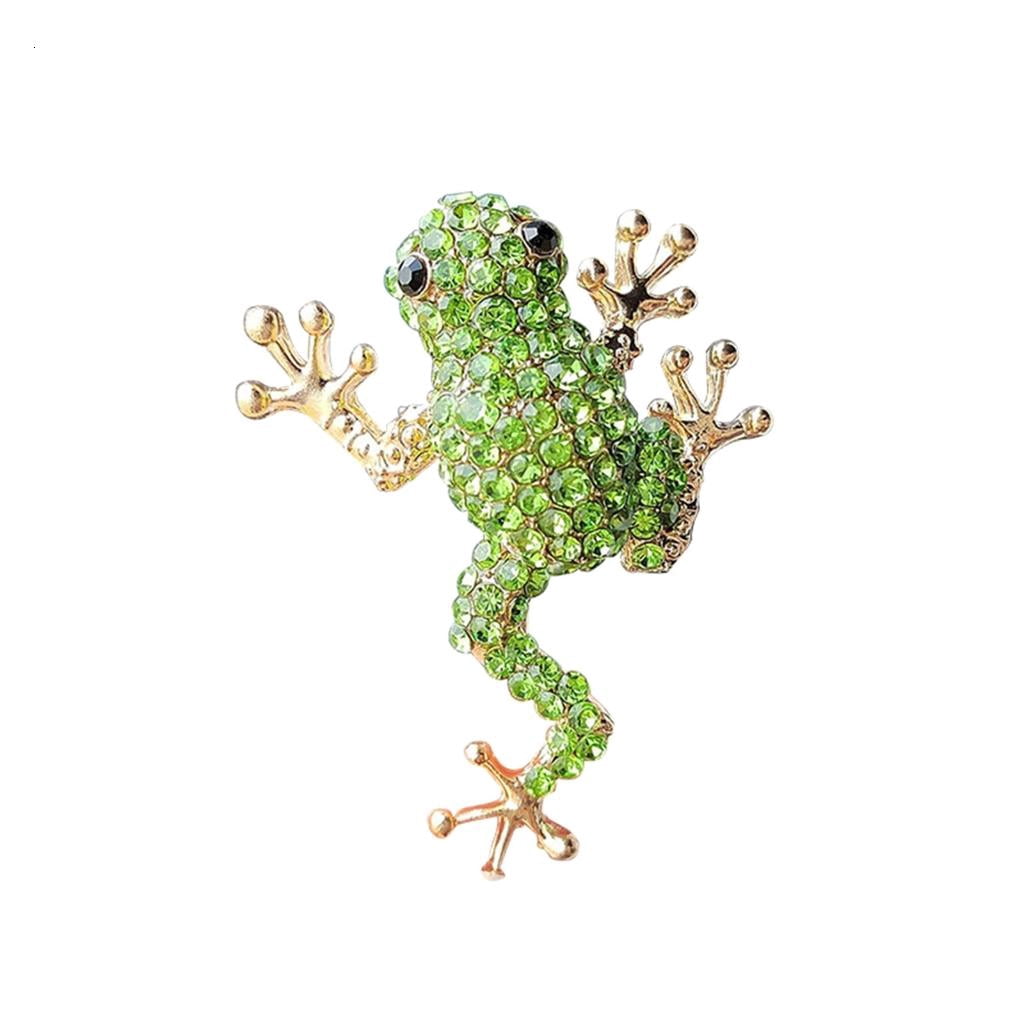 Giaone Fashionable Crystal Frogs Pin Adorable Brooch For Coat Dress Bag ...