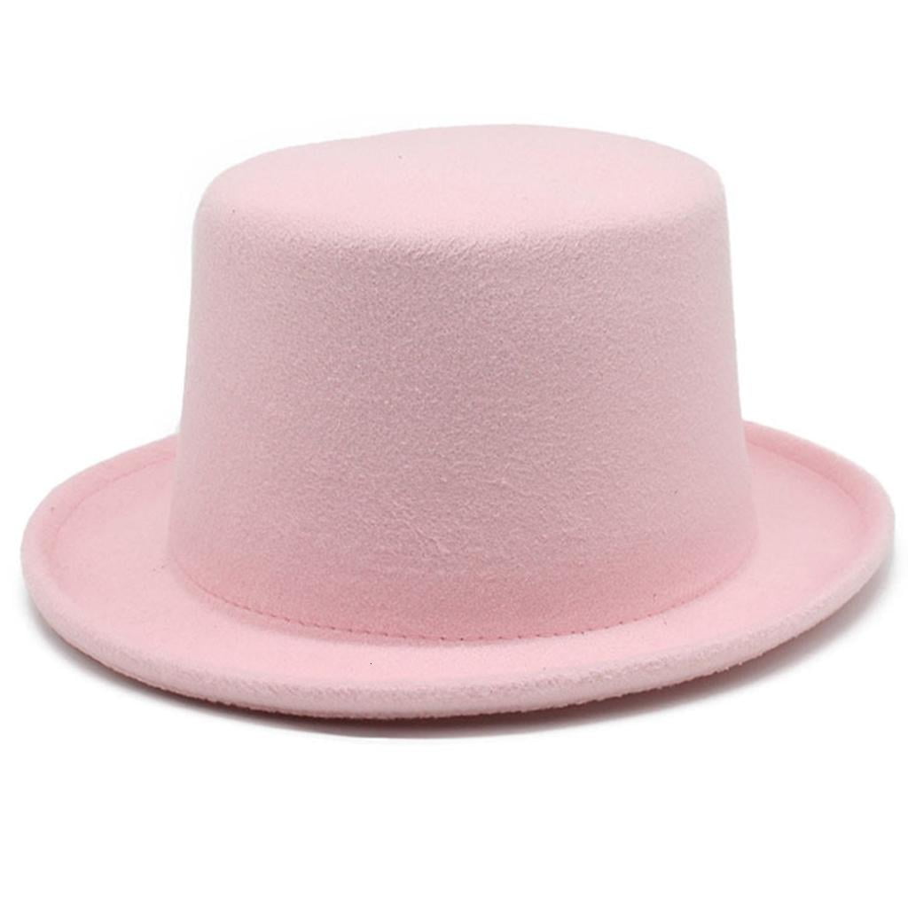 Giaone Flat Top Hat Costume Hat Party Headwear Unisex Woolen Panama Hat ...
