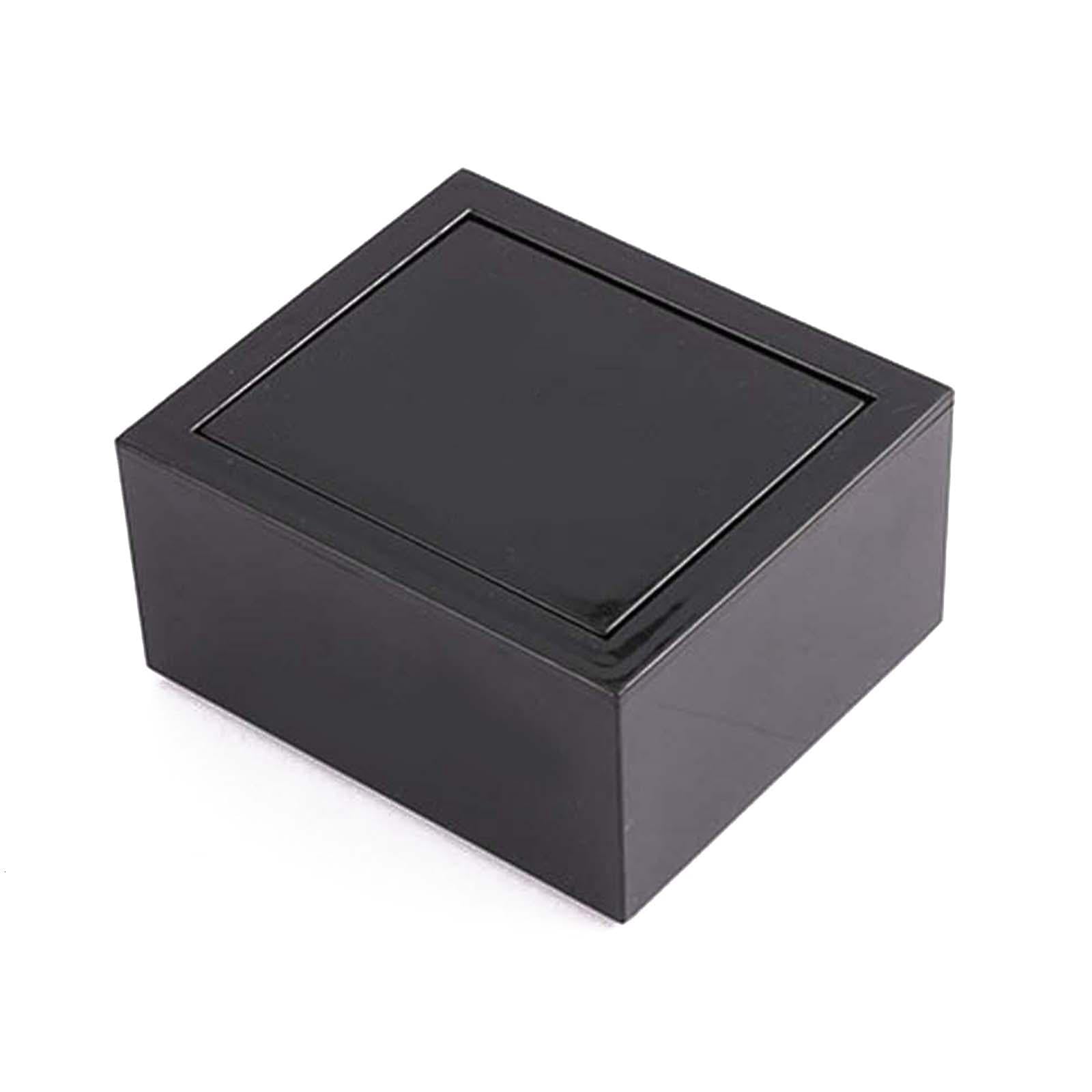 Giaone Flip Cover Rotating Cufflinks Box Black Plastic Velvet Jewelry ...