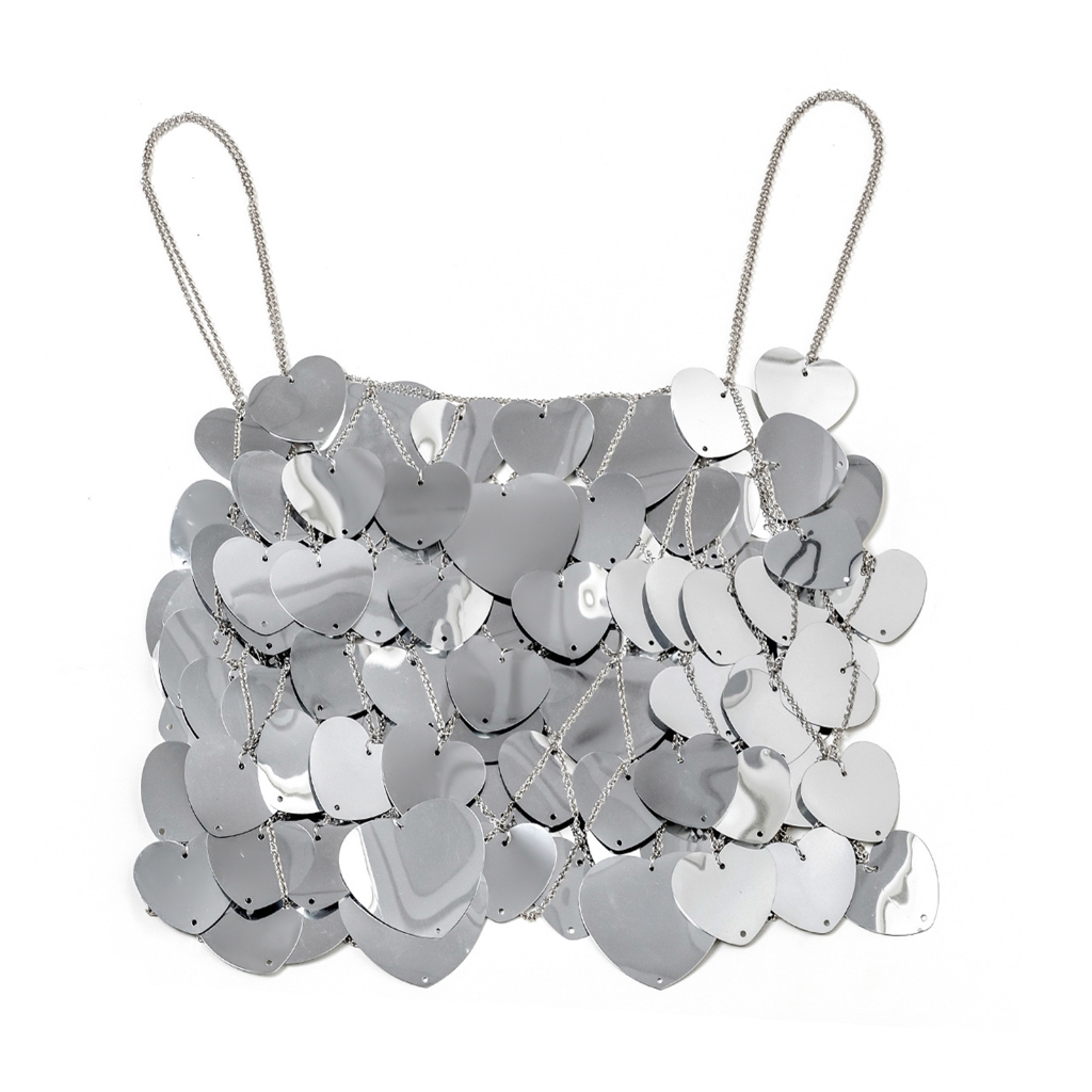 Giaone Heart Sequins Crop Top Skirt Body Chains Mini Dress Beach ...