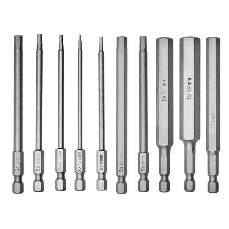 Giaone Hex Head AllenWrench Drill Bit Set Long AllenScrewdriver Bit ...