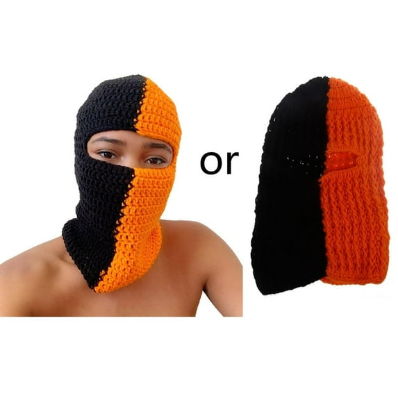 Giaone Knit Balaclava Rainbow Striped Balaclava Balaclava Knitted Hat ...