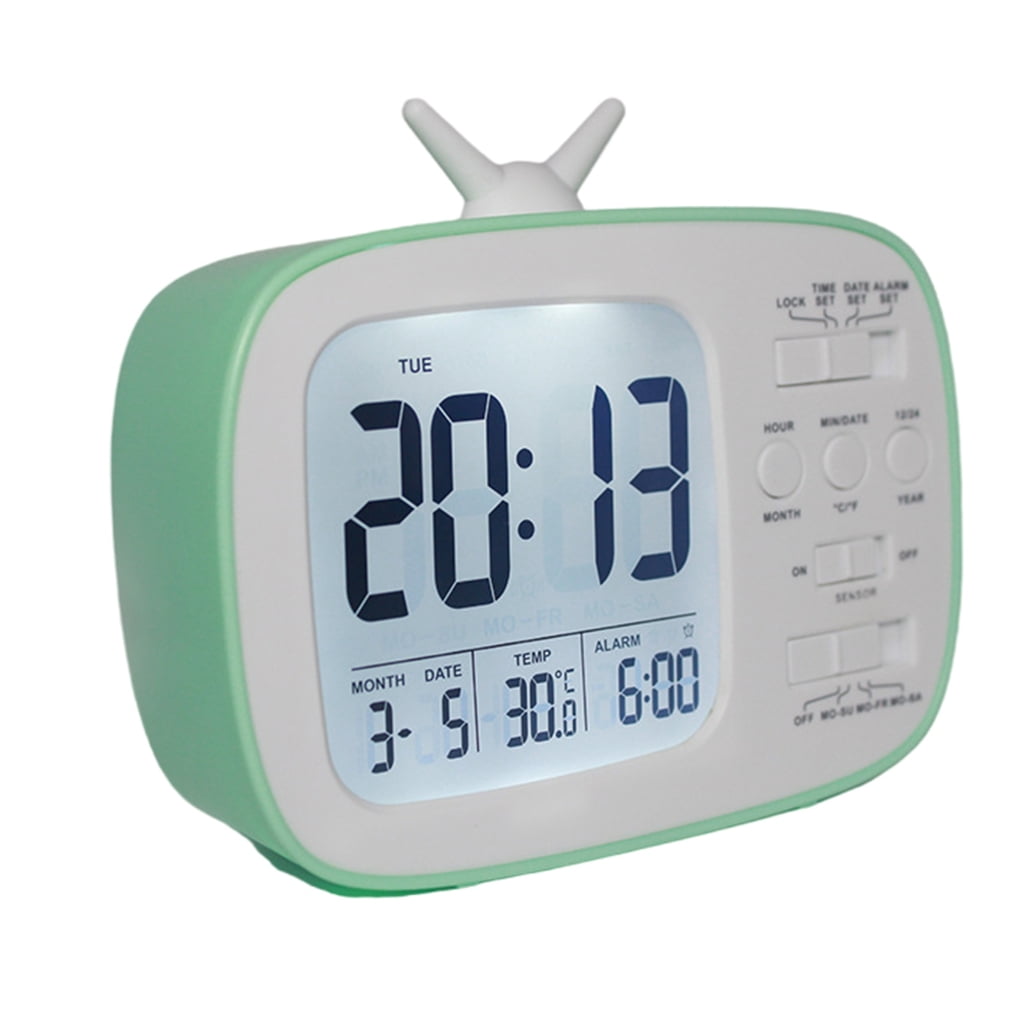 Giaone LED Display TV Alarm Clock With 2 Weekends and Light Sensors for ...