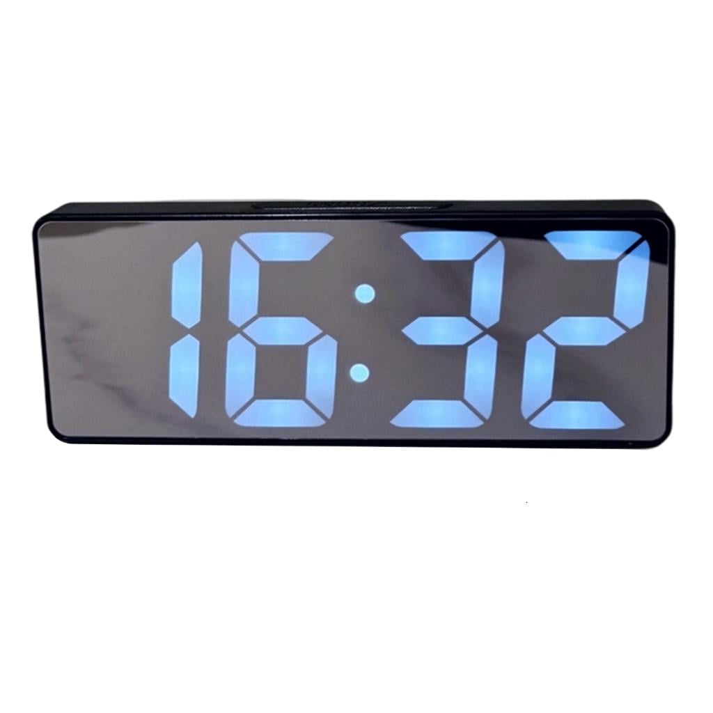 Giaone LED Mirror Alarm Clock USB Battery Operated Large Display With ...