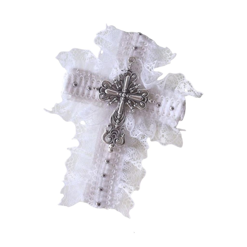Giaone Lace Hair Clip Crosses Gothic Black Crosses Balletcore Clip for ...