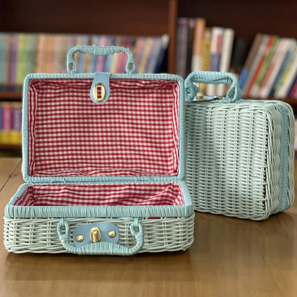 Giaone Large Capacity Gift Box Travel Cosmetic Bag Woven Ratton ...