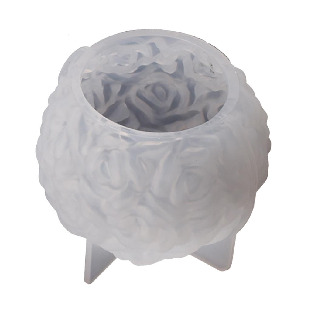 Giaone Large Silicone Candle Mold DIY Flower Rose-Ball Shape Scented ...