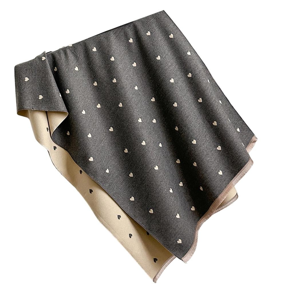 Giaone Long Neck Scarf For Women Girl Double Side Love Heart Pattern ...