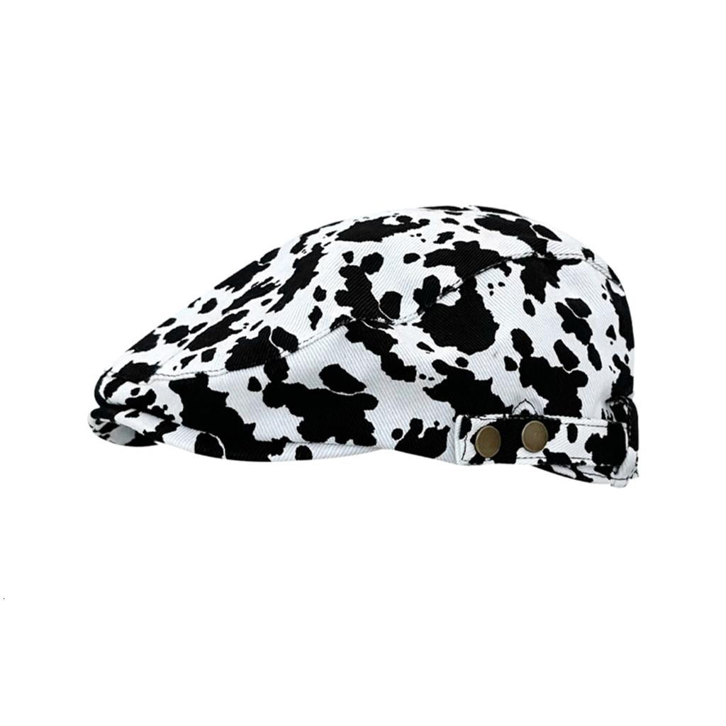 Giaone Men Women Berets Hat Cow/ Leopard Print Beret Vintage Artist ...