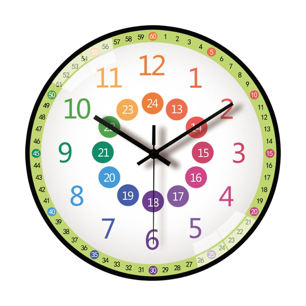 Giaone MultiColored Telling Time Teaching Clock 8in Wall Clock For Kids ...