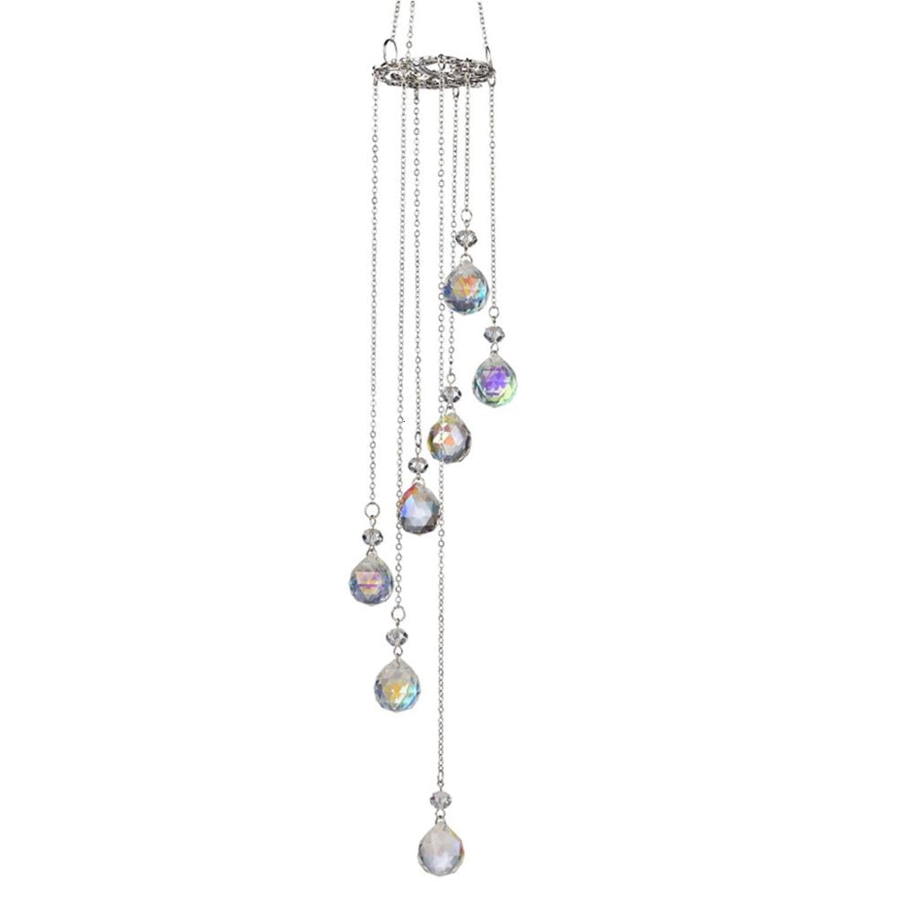 Giaone Multicolored Crystal Suncatchers Wind Chimes for Home Hanging ...
