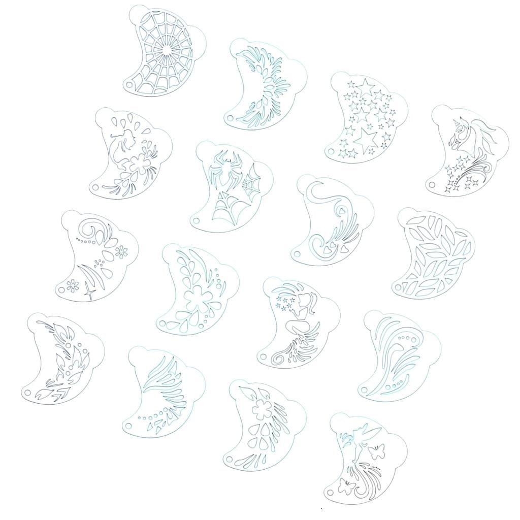 Giaone Multifunctional Face Art Stencil Set Multiple Patterns for Event ...