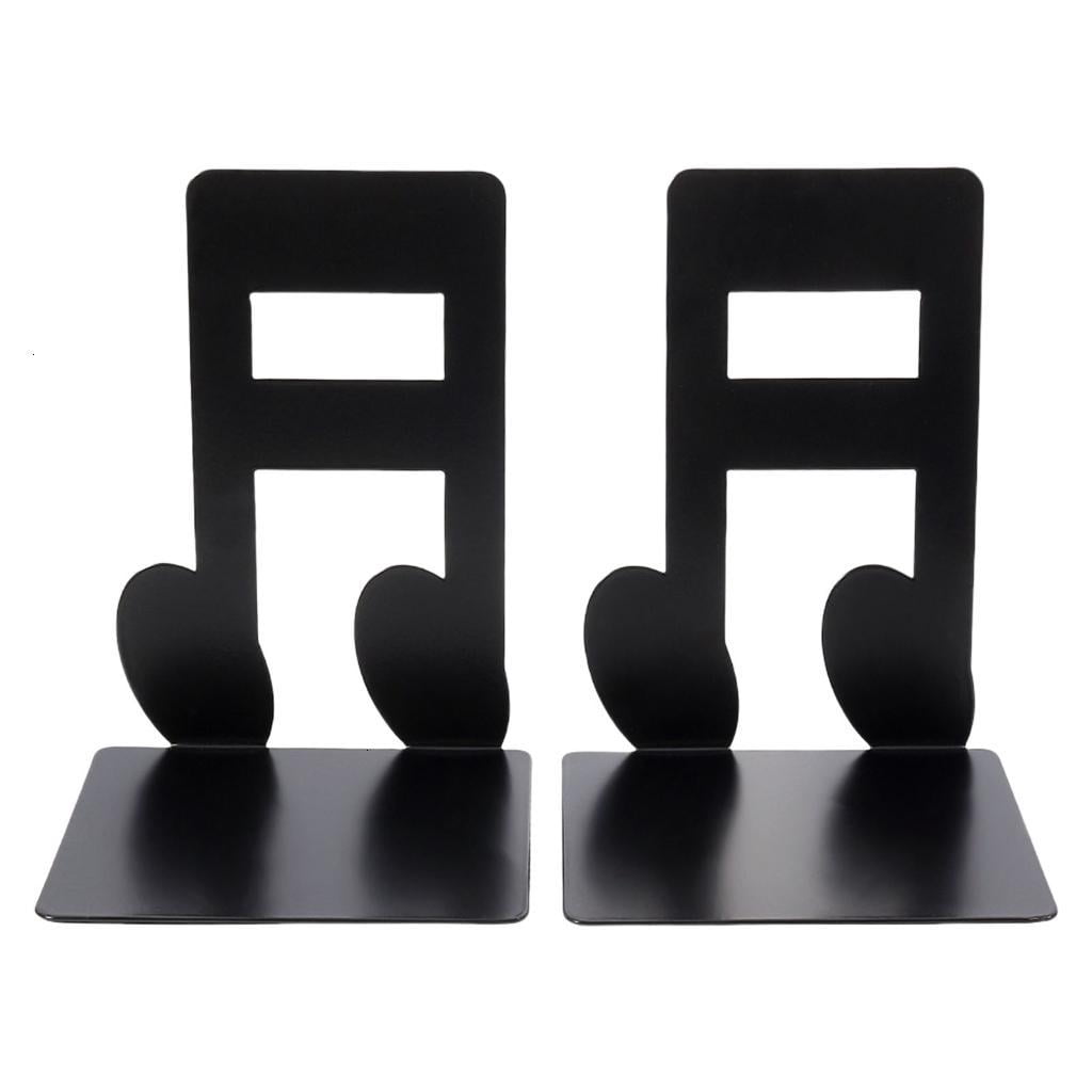 Giaone Musical Note Bookend Slip Resistant Metal Book End Book Stoppers ...