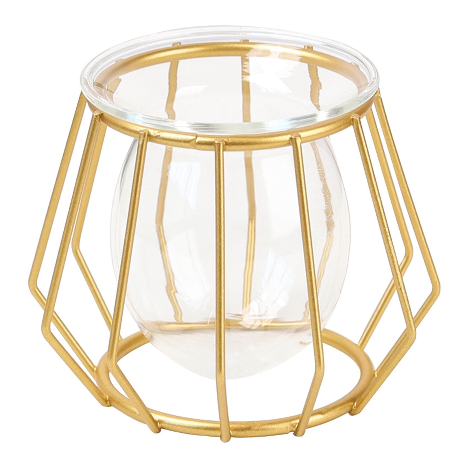 Giaone Nordic Glass Vase with Metal Holder Geometric Diaplsy Stand ...