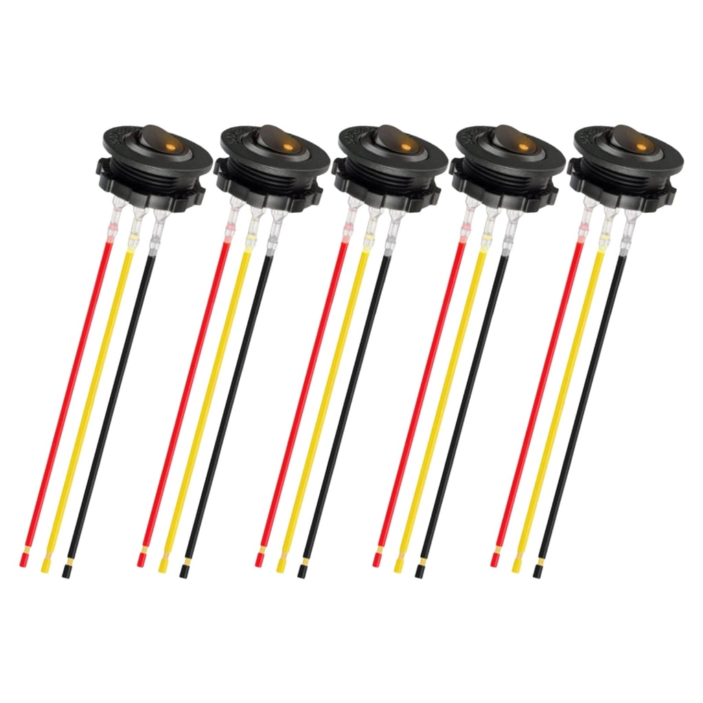 Giaone Pack Of 5 LED Illuminates Round Switches Electric Switches for ...