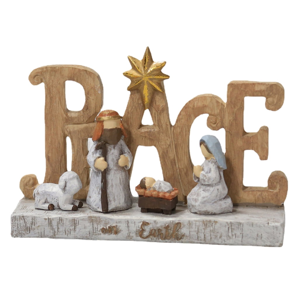 Giaone Peace Christ Nativity Resin Statue Scene Set Holy Church ...