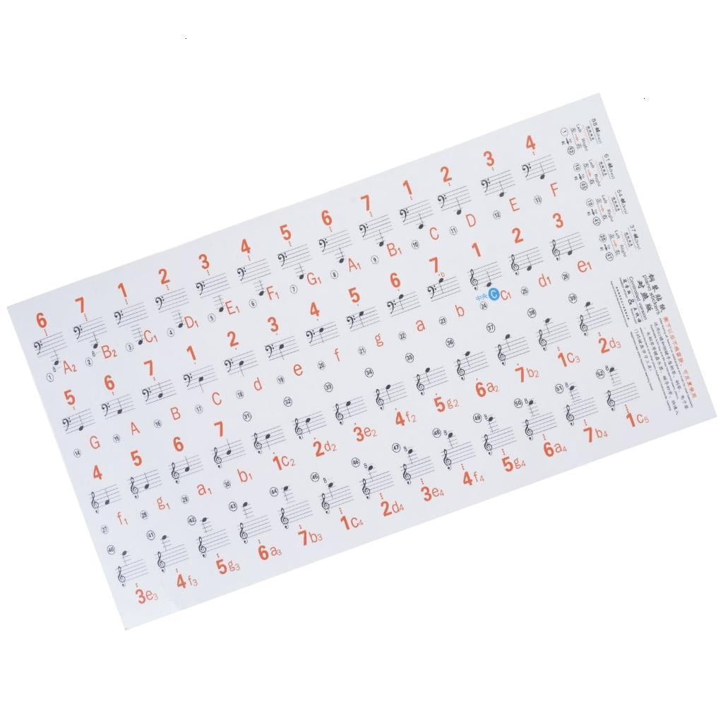 Giaone Piano Key Labels 88/61/54/49/37 Keys Piano Keyboard Stickers for ...