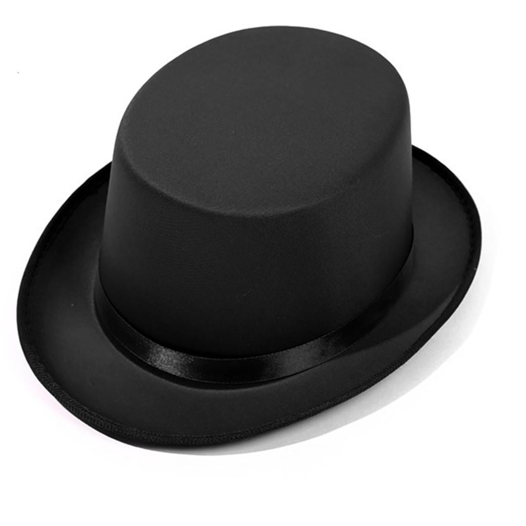 Giaone Plain Color Flat Top Hat for Magicians Gathering Carnivals Proms ...