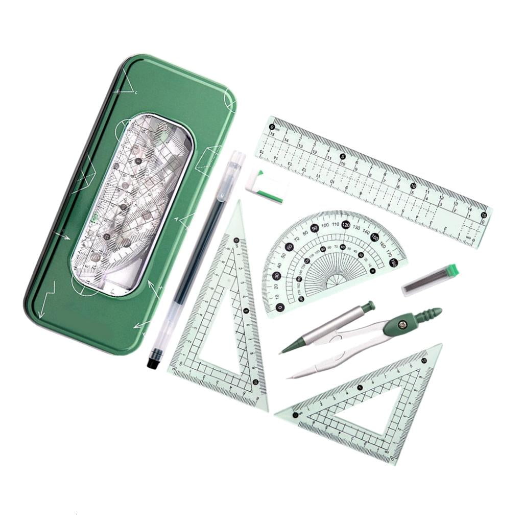 Giaone Precisions Geometry Compass Set With ABS Plastic Ruler And ...