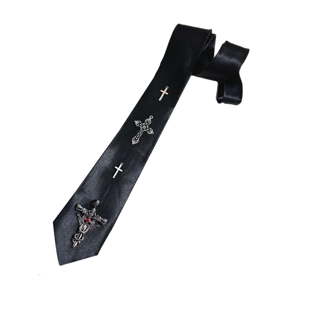 Giaone Punk Pre-tied Uniform Ties with Carved Metal Crosses Girls ...