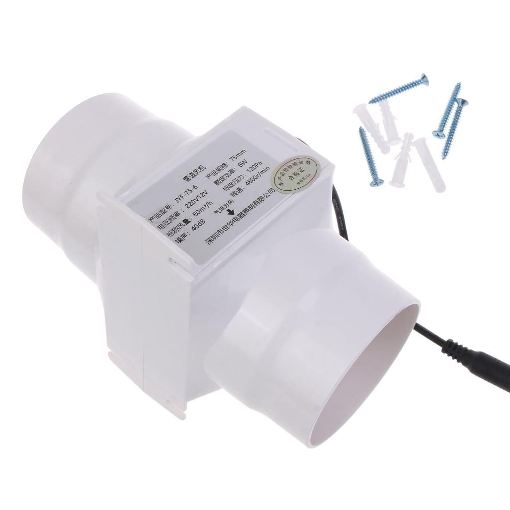 Giaone Quiet 3 Inch Ventilation Fan 12V 75mm Air Boosters Adjustable ...