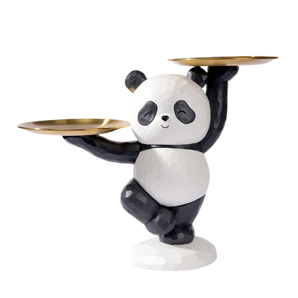 Giaone Resins Crafts Panda Statue Key Dish Multifunctional Figurine ...