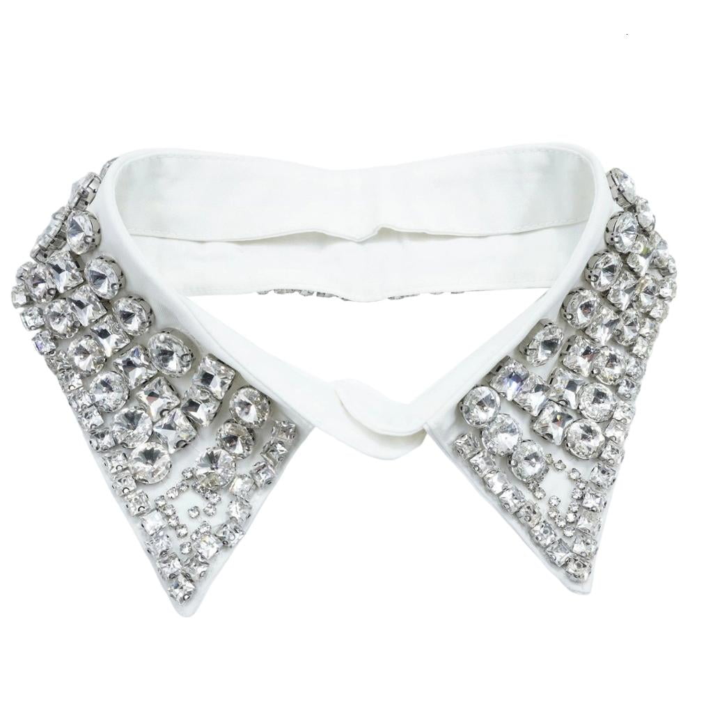 Giaone Rhinestones Beaded Decorative Collar for Women Girl Quick Styles ...