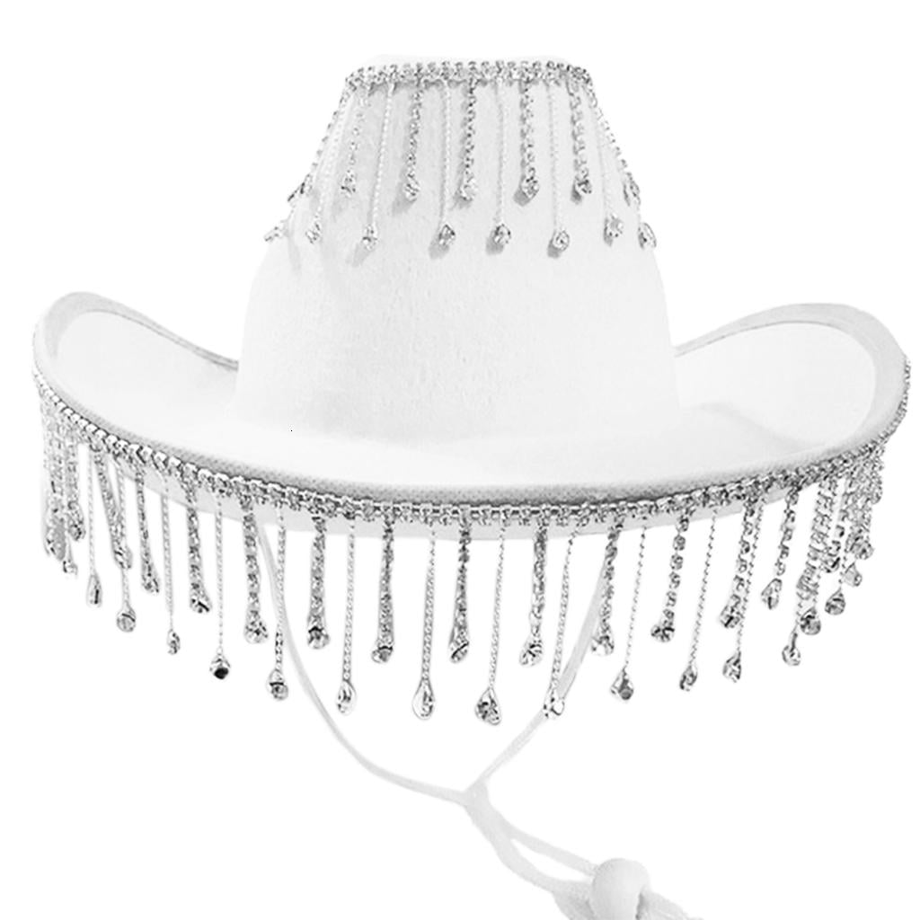 Giaone Rhinestones Cowgirl Hats Shiny Rave Cow Girl Hat with ...