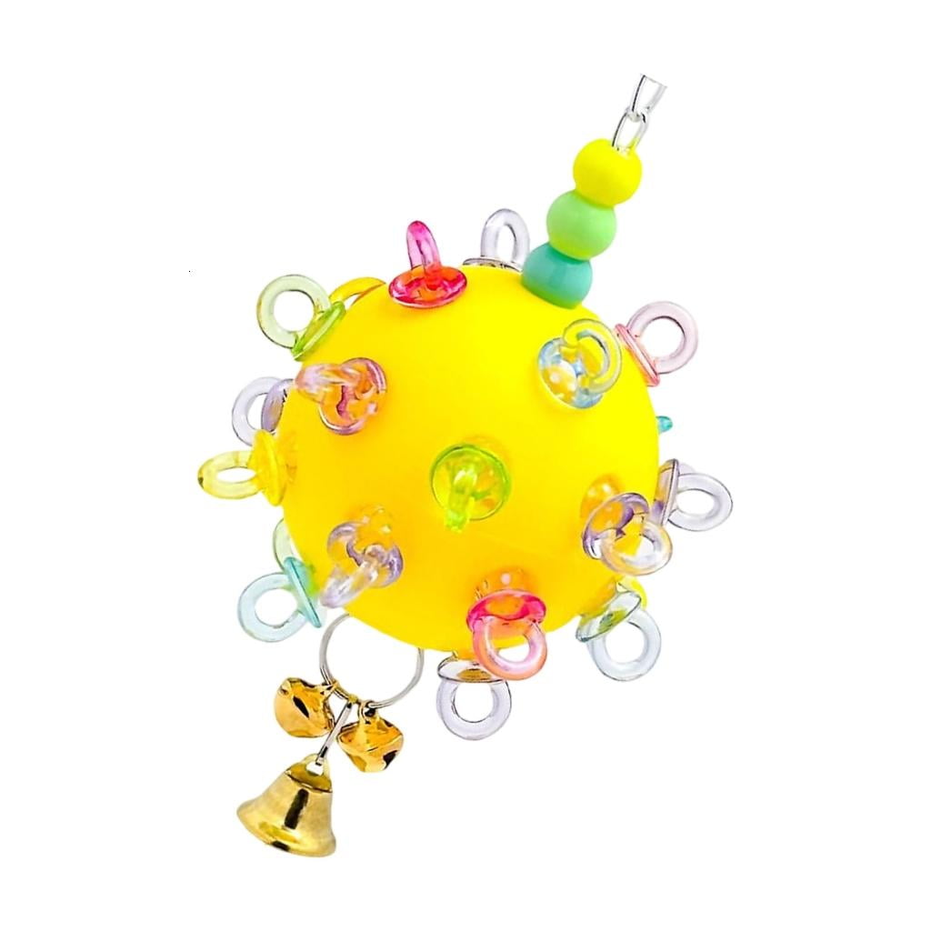 Giaone Safe Bird Chew Toy Hanging Teething Ball With Bells For Parrots ...