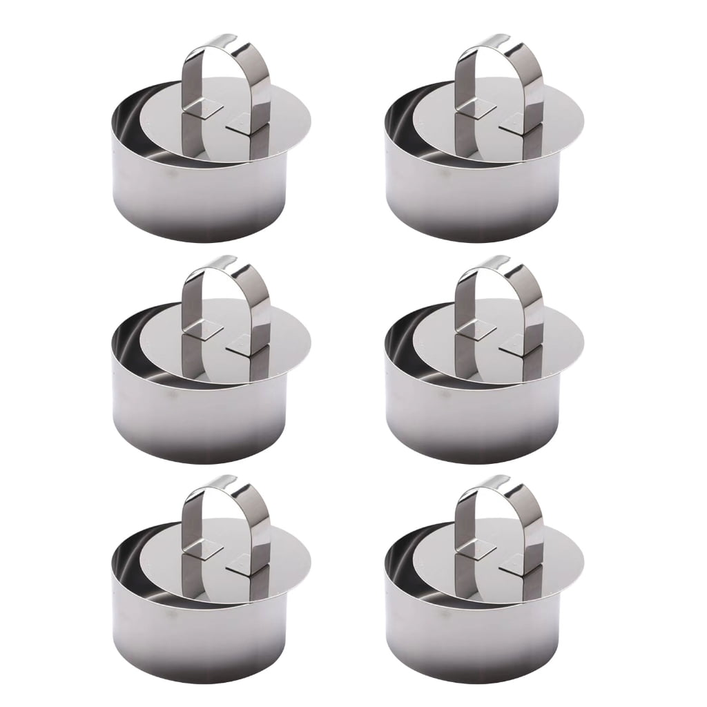 Giaone Set of 6 Cake Molds Dessert Rings Stainless Steel Cake Serving ...