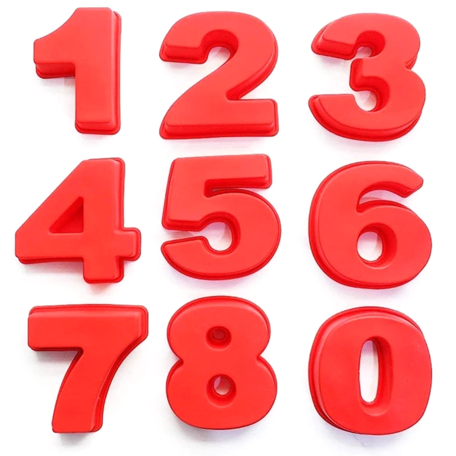Giaone Set of 9 Chocolate Moulds Fondant Molds Numbers Shaped Silicone ...