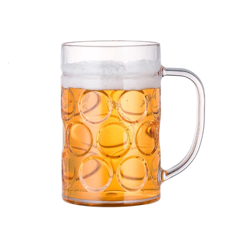 Giaone Shatterproof Acrylic Beer Mug with Handle Milk Coffee Water Cups ...